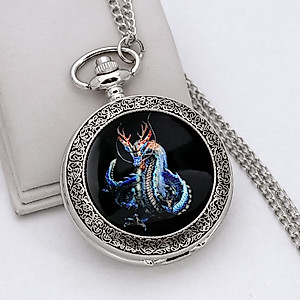 VIGOROSO Pocket Watches for Men Cool Watch Dragon Gifts for Men/Women/Boys/Girls Year of Dragon Boy Gift ideas