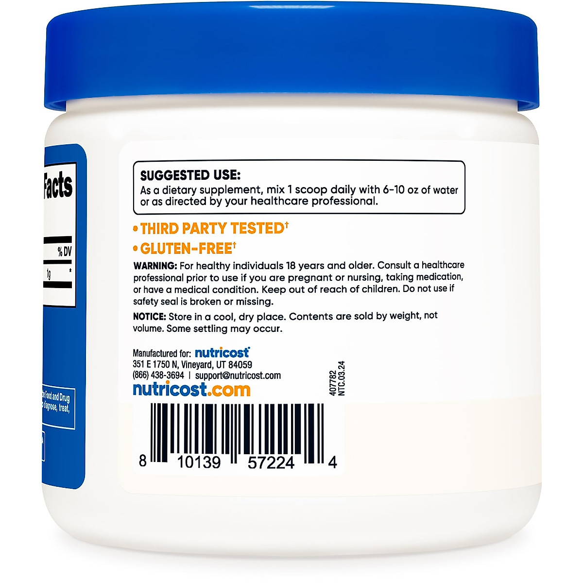 Nutricost L-Tyrosine Powder 100 Grams (100 Servings) - 1G per Serving