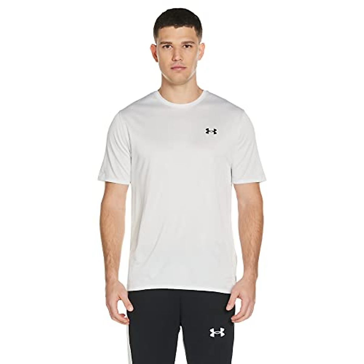 Under Armour mens Training Vent 2.0 Short-Sleeve T-Shirt , White (100)/Black , Large