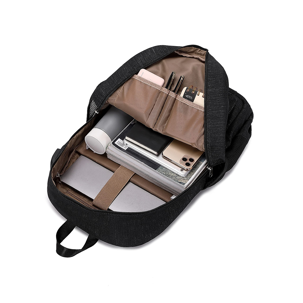 Wadirum Cute Backpack for Girls Fashion Laptop Bag Fit for 15.6 Inches Notebook Black