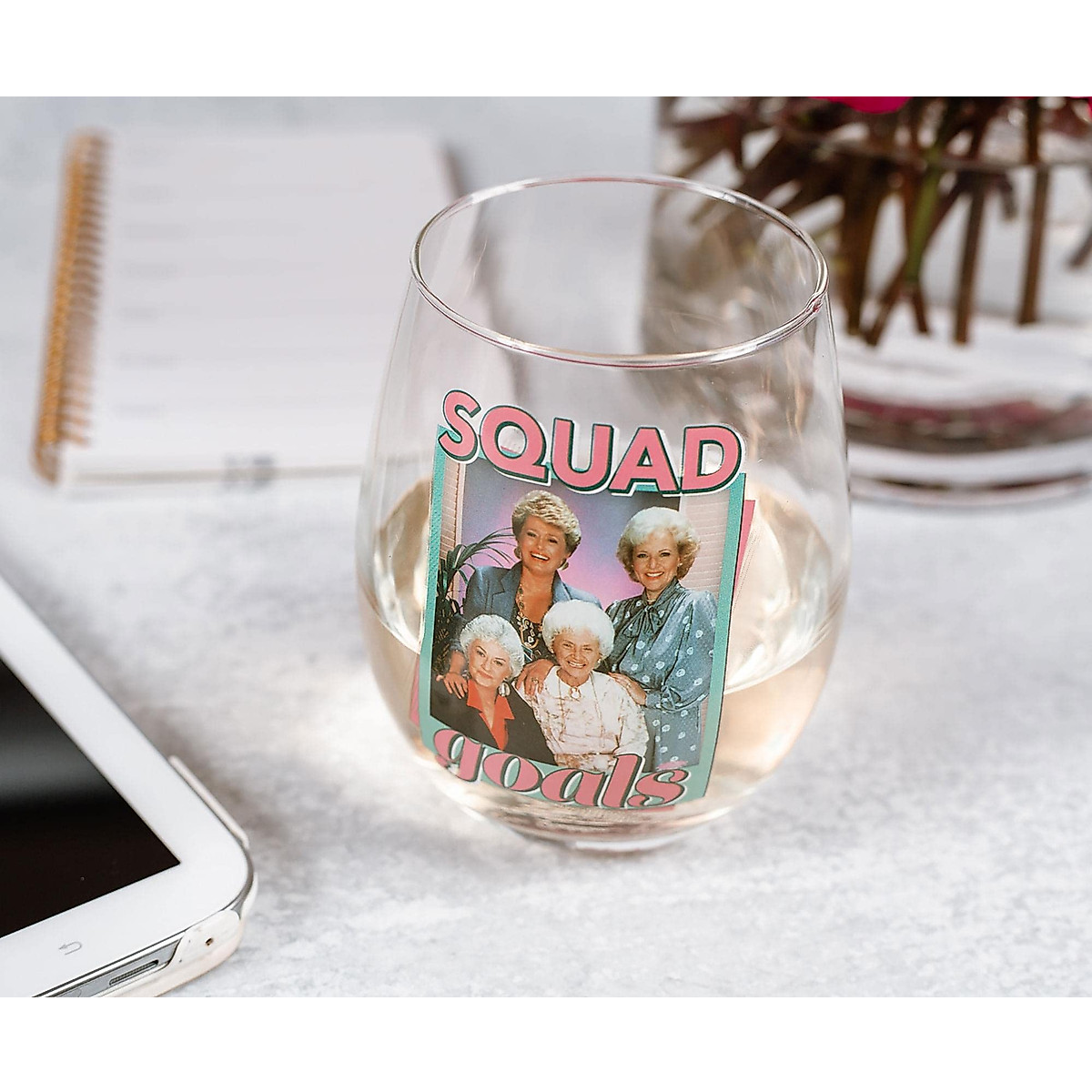 Silver Buffalo The Golden Girls Squad Goals Stemless Glass | Holds 20 Ounces
