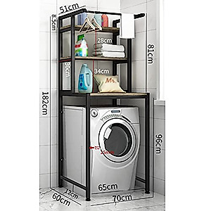 BKGDO Washer Storage Frames Floor Standing for Over Toilet,3-Layer Drum Carbon Steel Washinghine Rack,Bathroom Storage Rack Space Organizer/Black