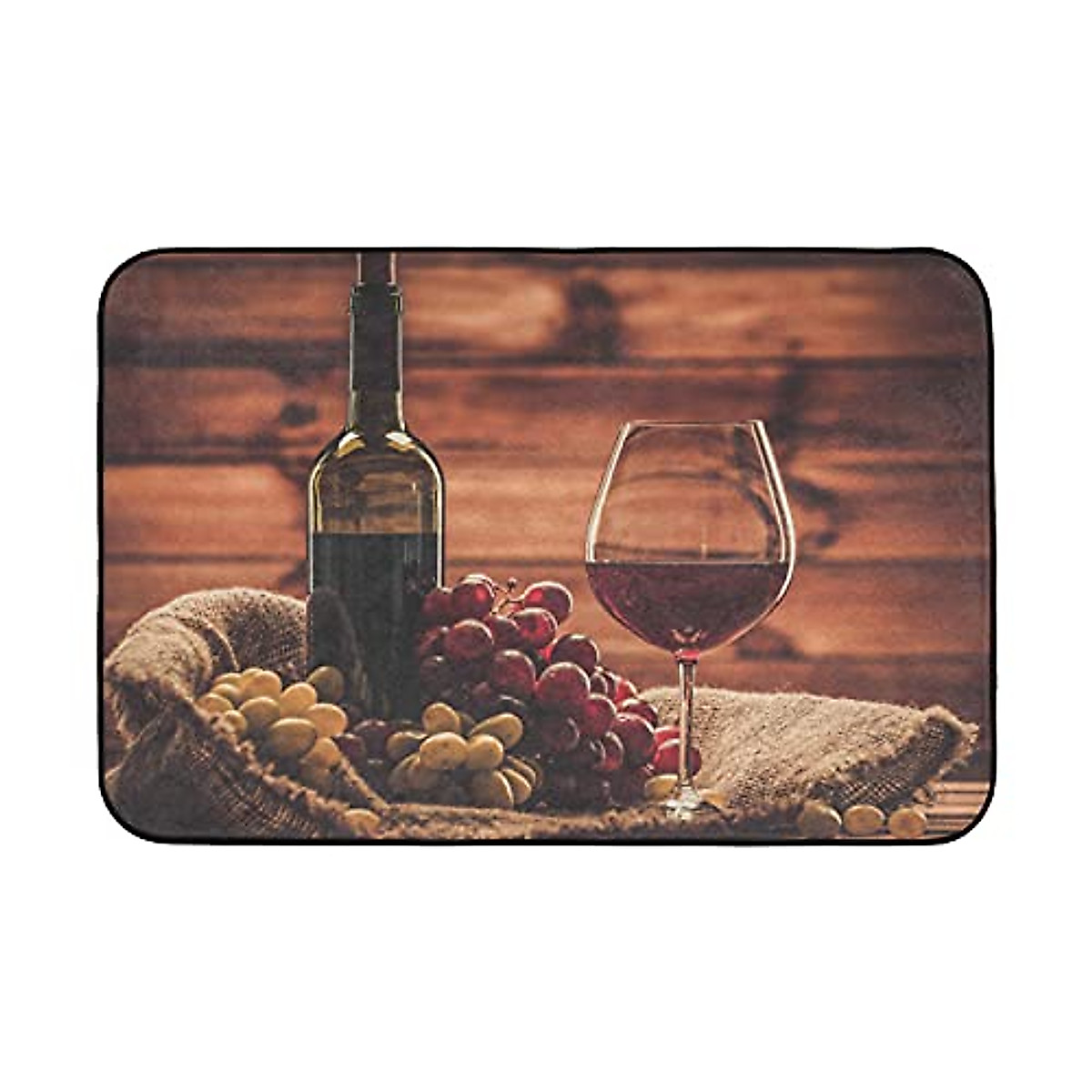 Kitchen Mat Red Wine Kitchen Floor Mat Cushioned Anti-Fatigue Kitchen Rug Fruit Grape Non-Slip Kitchen Rugs and Mats Comfort Mat for Kitchen, Floor Home, Office, Sink, Laundry