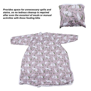 SPYMINNPOO Highchair Cover, Integrated Waterproof Prevent Food Stain Polyester Sleeve Coverall Bib for Kids Dining (Rabbit)