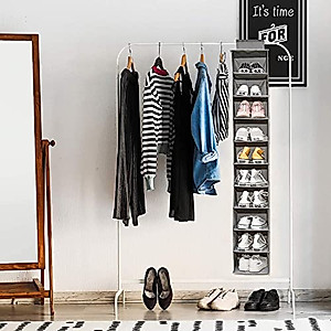 yulumaoyi Hanging Closet Organizer 10 Shelves Closet Organizers and Storage Hanging for Shoe & Cap Storage for Family Baby Room or Nursery Gray (PLNNV-TY)