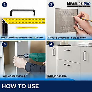 Cabinet Door & Drawer Hardware Installation Template Kit by MeasurePro - Made in The USA