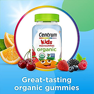 Centrum Kids' Organic Multigummies, Kids Multivitamin Gummies, Organic Multivitamin for Kids with Essential Nutrients for Immune Support, Muscle Function, and Brain Health - 90 Count