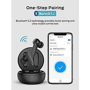 Monster Clarity 108 ANC Active Noise Cancelling Earbuds Bluetooth 5.2 Wireless Earphones with 4 Built-in Microphones, 30H Long Playtime Deep Bass Fast Charging Cordless Hands Free Clear Call