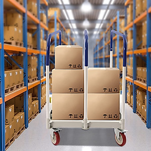 Steel Panel Truck Cart with Swivel Casters, Heavy Duty 1000 Lbs Load Capacity Platform Truck Cart Dolly Cart for Lumber Furniture Warehouse Garage