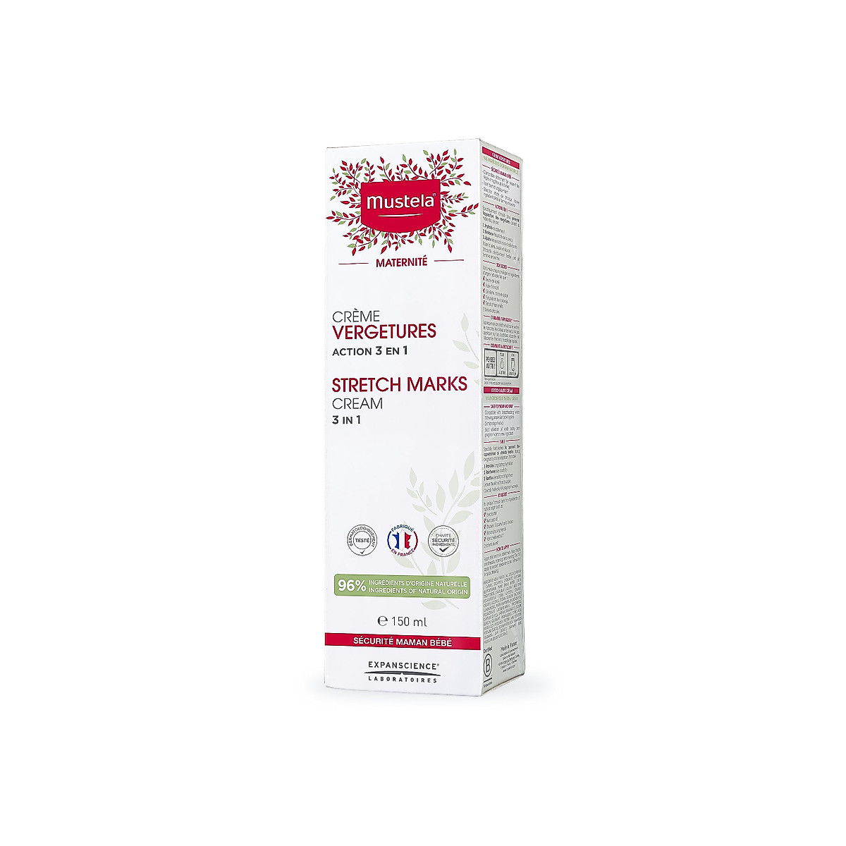 Mustela Maternity Stretch Marks Cream for Pregnancy - Natural Skincare Massage Moisturizer with Natural Avocado, Maracuja & Shea Butter - Lightly Fragranced - 5.07 fl. oz