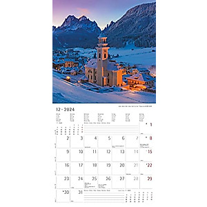Alpen 2024 - Brochure Calendar 30 x 30 cm (30 x 60 Open) - Calendar with Space for Notes - The Alps - Picture Calendar - Wall Planner - Nature Calendar
