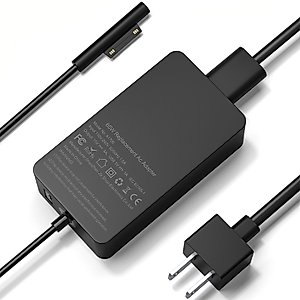 Surface Pro Charger, 65W 15V 4A Power Supply AC Adapter Charger for Microsoft Surface Pro 3/4/5/6/7/8/9/X, Surface Laptop 3/2/1, Surface Book, Surface Go, with 6ft Power Cord