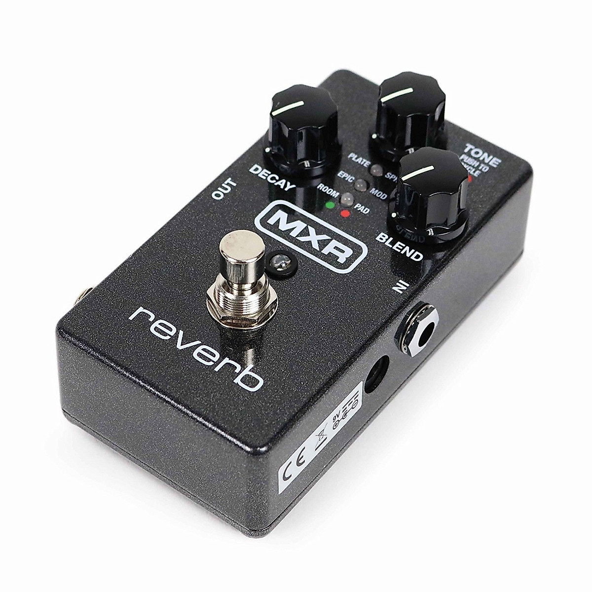 MXR M300 Reverb Analog Guitar Effects Pedal Bundle with 2 MXR Patch Cables, 6 Dunlop Picks, and 9V Power Supply