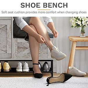 DWVO Farmhouse Shoe Storage Cabinet with 2 Flip Drawers for 16 Pairs, Entryway Shoe Storage with Shoe Bench, Narrow Slim Shoe Cabinet for Entryway, Living Room, Hallway (Embossed White)