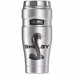 Shelby Cobra OFFICIAL Mustang Logo THERMOS STAINLESS KING Stainless Steel Travel Tumbler, Vacuum insulated & Double Wall, 16oz