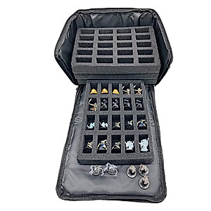 Grinning Gargoyle Miniature Storage Case - 80 Foam Slot Figurine Miniature Carrying Case - Minitures Carry Case with handle - Dungeons and Dragons Miniature Case - Wargame Carrying Case (4 Tray)