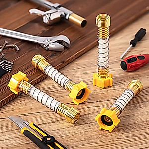 Garden Flexible Hose Protector-4 Pack Hose Extension Adapter Solid Hose Kink Protector With Coil Spring Garden Hose, Adapter Universal Kink-Free Hose Saver With Spring