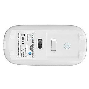 Wireless Mouse, Noiseless Optical Mouse BT 5.0 and 2.4GHz Wireless Connection 1000/1200/1600DPI Gaming Mice for Win/OS X/Android System(Silver Smooth)