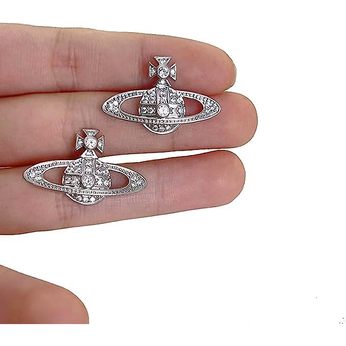 Saturn Earrings,Saturn Planet Earring,Aesthetic Earring for Women,Cubic Zirconia Saturn Planet Studs Earring,Space Earrings Jewelry Gifts for Women