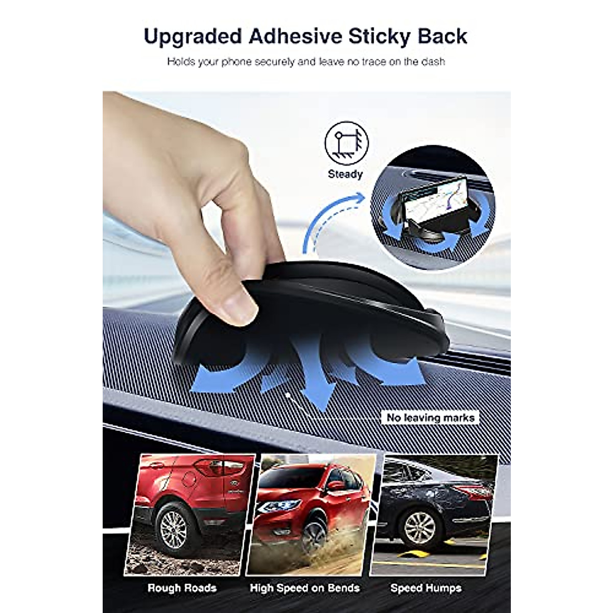 Loncaster [2 Pack] Dashboard Car Phone Holder Mount,Universal Cell Phone Automobile Cradles Stands Ultra Stable Slip Free Hands Free Car Accessories Compatible for iPhone,Most Smartphones and GPS