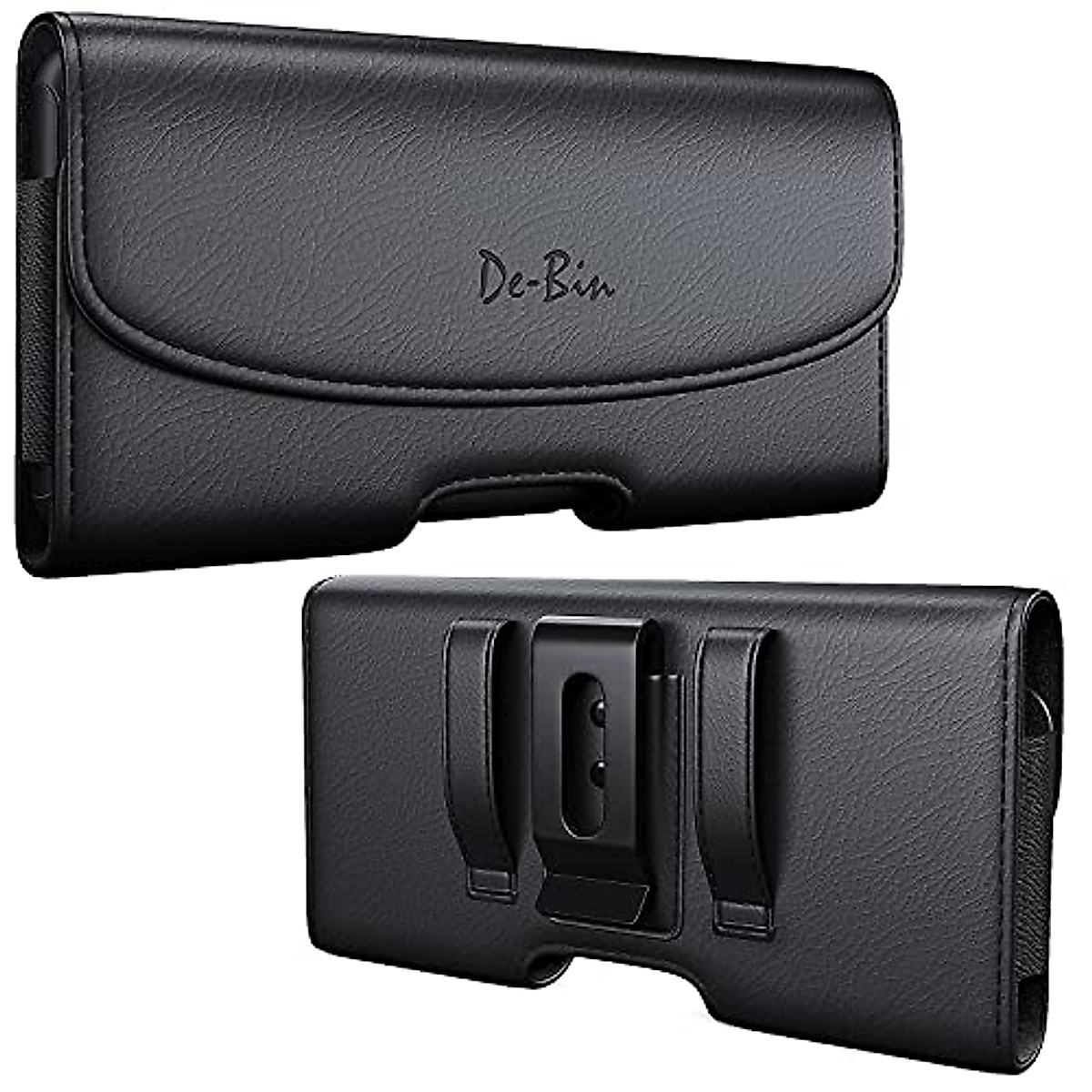 DeBin Medium Size Holster for iPhone 14, 14 Pro, 13 Pro, 13, 12 Pro, 12, 11 Pro, Xs, X Cell Phone Belt Holder Case with Belt Clip Pouch Cover (Fits iPhone 14, 13, 12, 11, XR with Case) Black