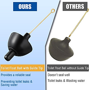 Enhon 2 Pack Toilet Tank Ball and Toilet Float Rod, Rubber Toilet Float Ball with Guide Tip, Universal Fit Tank Ball with Brass Rod, Toilet Tank Float Ball and Rod for Common Leak or Toilet Problem