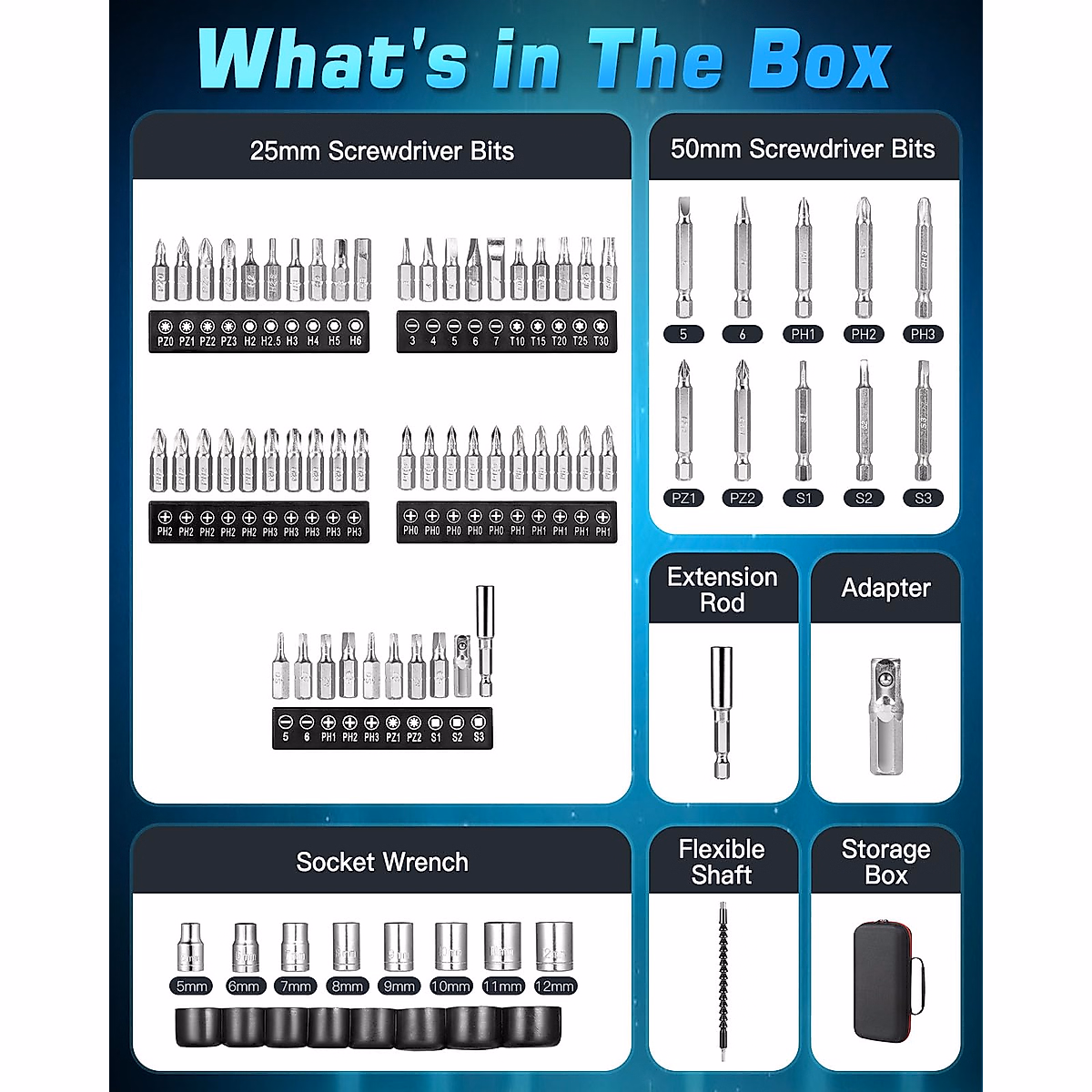 Vastar 8V Cordless Electric Screwdriver, 89Pcs Rechargeable Power Magnetic Screwdriver Kit in Carrying Case, with 10+1 Torque Settings, Dual Position Handle, Battery Indicator, Flexible Shaft, LED