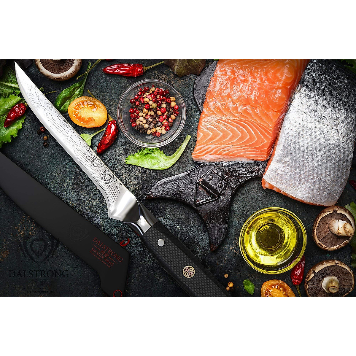 Dalstrong Shogun Series 12" Slicing & Carving Knife - Granton Edge Bundled with the Shogun Series 6" Boning Knife - Japanese AUS-10V - BBQ Knife Bundle