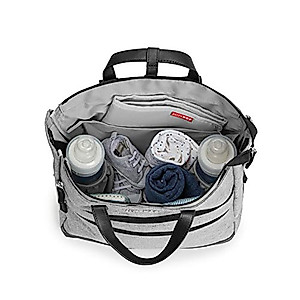 Skip Hop Diaper Bag Backpack: Trio Convertible 3 Wearable Styles with Changing Pad & Stroller Attachment, Grey Heather