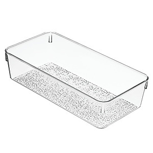 iDesign 49250 Rain BPA-Free Plastic Drawer Organizer Tray - 12" x 6" x 3", Clear