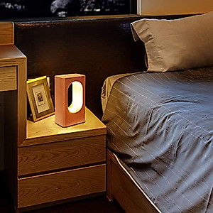 LONRISWAY LED Wood Desk Lamp, Bedroom Bedside Night Light, Dimmable Led Lighting, Creative Home Decor Table lamp, Unique House warmging Gift