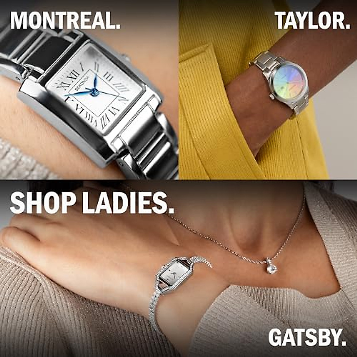 Sekonda Monica Ladies 20mm Quartz Watch in White with Roman Numerals, Analogue Display and Alloy Strap, Gold, Bracelet