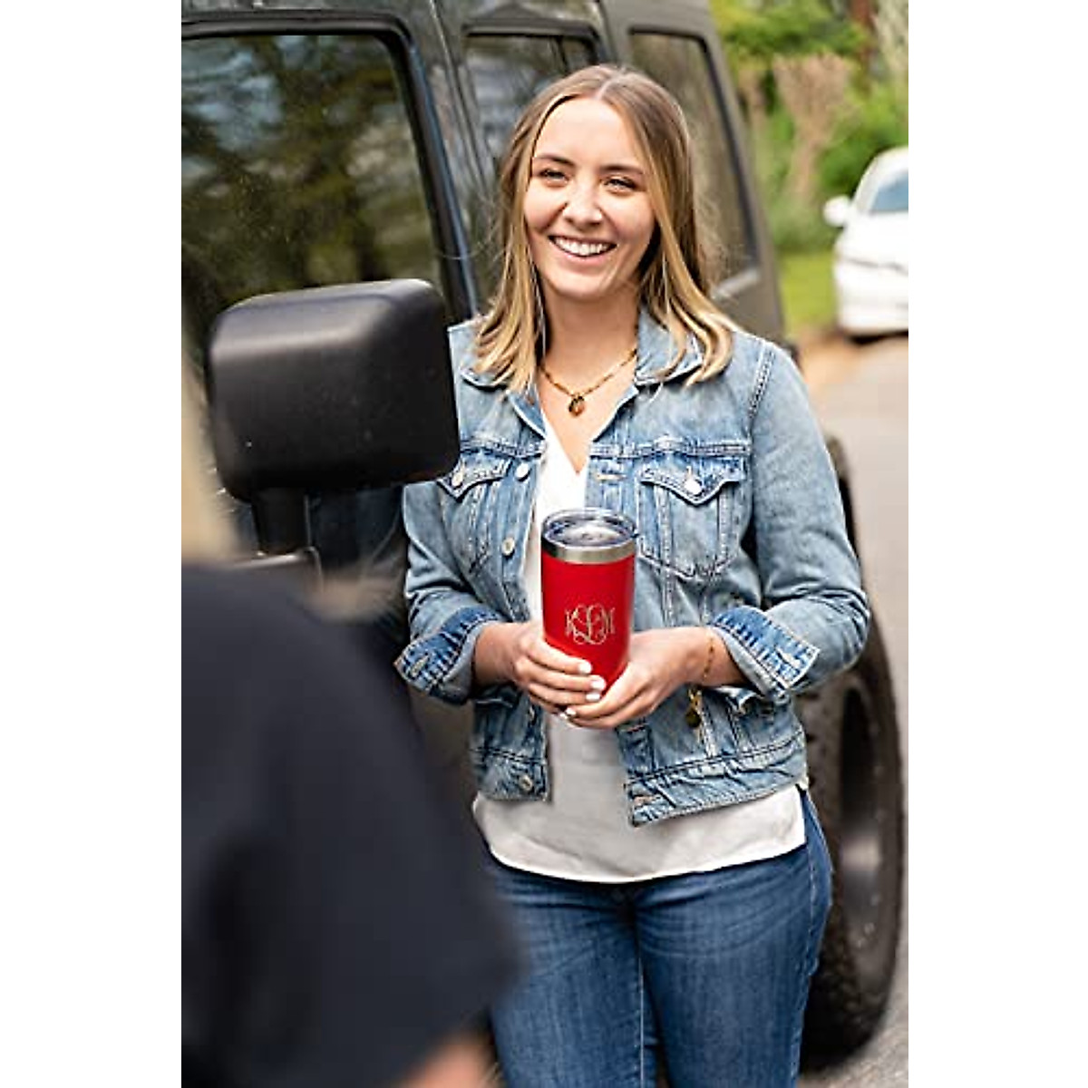 Monogram Tumbler Cup 20oz Insulated Custom Engraved (Black)