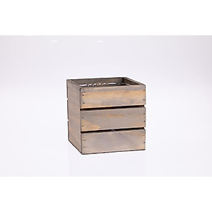 Wood Planter Box with Wine Crate Styled, 5 Inch Square, Rustic Barn Wood, Plastic Liner, Wedding Flowers Holder, Home and Venue Decor, (5x5 Wine Crate Set of 4)