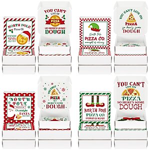 Hoolerry 24 Pcs Mini Pizza Box Gift Card Holders Bulk Christmas Gift Holder Funny Money Holder The Best Part of a Pizza Is the Dough for Money Cash Check Gifts