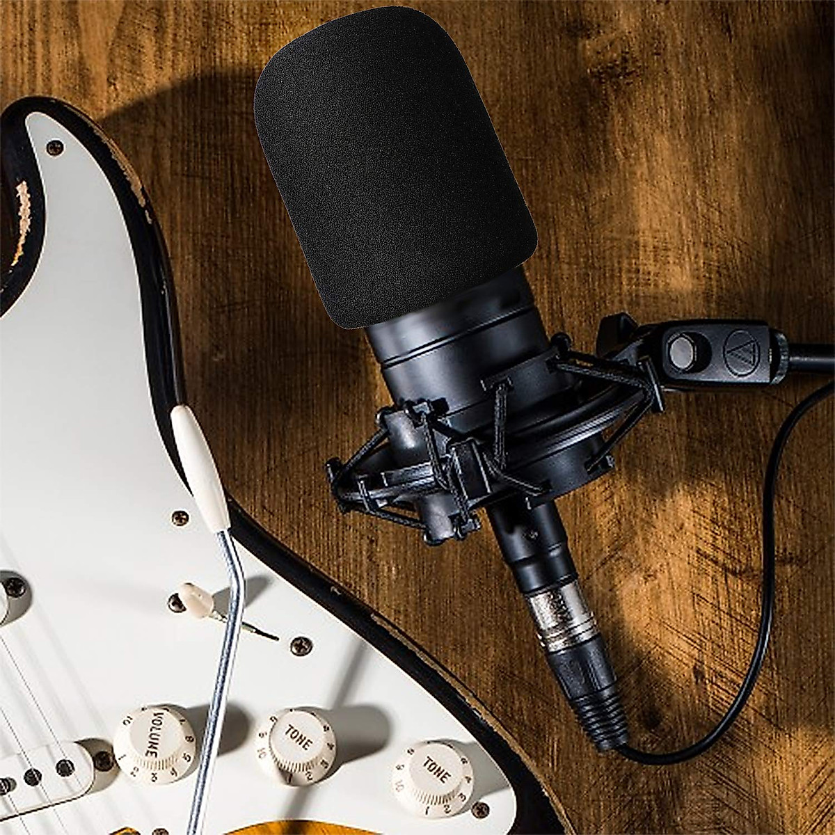 SUNMON AT2035 Windscreen Cover - Perfect Mic Pop Filter Foam Cover for Audio Technica AT2035 Microphone into Clean Sounding