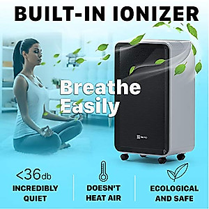 TBI Pro Dehumidifier for up to 1525 sq.ft Basement, Home - QuickDry with Continuous Drain Hose and Large Water Tank, Intelligent Humidity Control - Quiet & Effective for Bedroom, Rooms, Garage