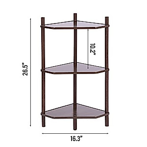 LITA Wood Side Table, 3-Tier Nightstand Log Small End Table for Living Room Bedroom Office Small Spaces, Indoor Small Coffee Table, Easy Assembly Decro Bedside Table，Walnut