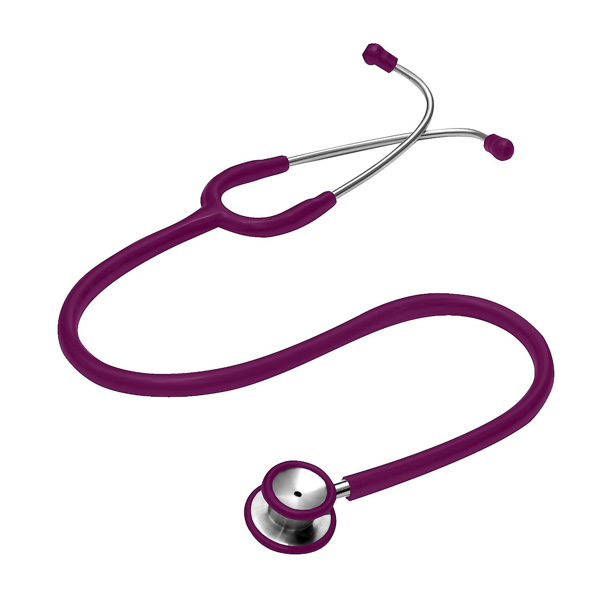 Deluxe Dual Head Stethoscope #411 by Lane Instrument, Nickel-Plated Zinc Alloy, Colored Tubing, 5 Color Options (Burgundy)