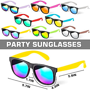 Sunglasses Bulk for Party favors, 48 Pack Neon Plastic Sunglasses with UV400 Protection, Great Gift for Birthday Supplies, Graduation, Summer Pool Beach Party favors, Goody Bag Filler for Boys Girls