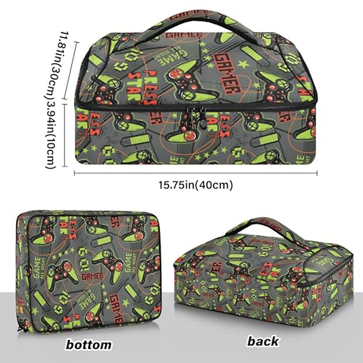 Kcldeci Insulated Thermal Food Carrier Insulated Casserole Carrier for Hot or Cold Food,Joysticks Gaming Cool Print (5) Insulated Tote Bag for Potluck Cookouts Parties Picnic,Lasagna Lugger