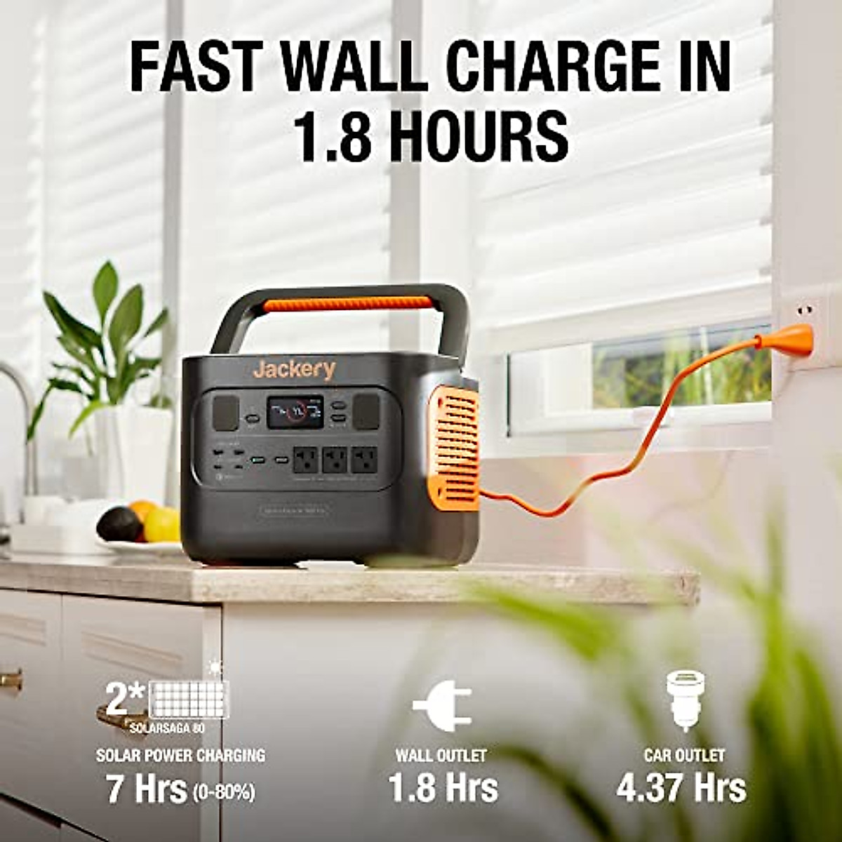 Jackery Solar Generator 1000 PRO, 1002Wh Power Station with 2* 80W Solar Panels, AC Fast Charging in 1.8 Hours, Dual PD 100W Ports, Two-Sided Sunlight Absorption, for RV Outdoor Camping & Power Outages