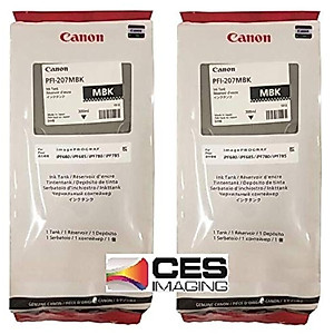 Canon 2 PFI-207MBK 300ml Matte Black Ink Cartridges in Retail Package