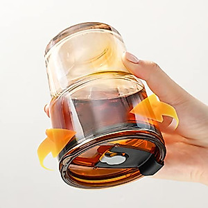 MAIPSIG Glass Iced Coffee Cup，Glass Tumbler With Lid and Glass Straw Carry on，13.5 oz Iced Coffee Glass Cup, Tumbler Cup for Smoothie, Boba Tea, Whiskey, Water, BPA Free