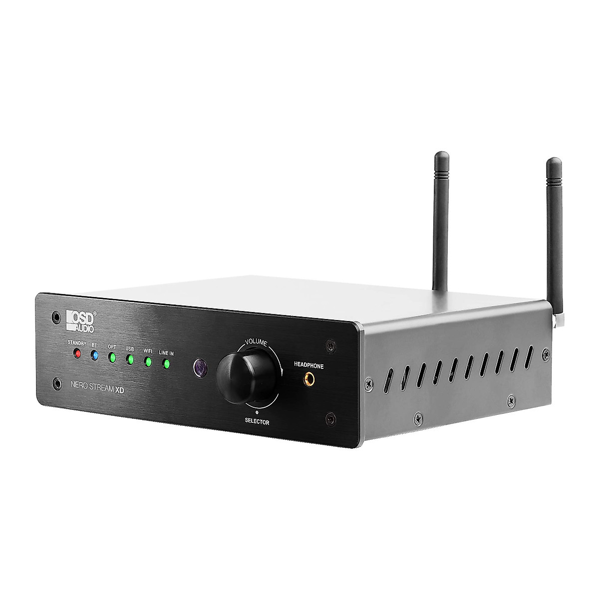 Nero Stream 200W App Controlled Power Amplifier, 2 Channel Class D, Built-in DAC, WiFi Bluetooth Optical USB RCA Inputs - OSD Audio