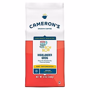 Cameron's Coffee Roasted Ground Coffee Bag, Flavored, Highlander Grog, 12 Ounce