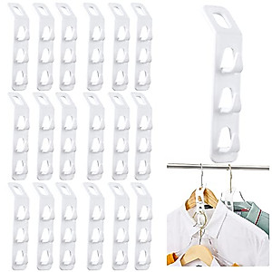 50 Pcs Clothes Hanger Connector Hooks Cascading Clothes Hanger Hooks Plastic Space Saving Hanger Extender Multi-Layer Cabinet Clothes Connection for Dorm Room Closet Storage Organizer Rack Pants