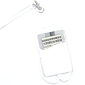 CalorMixs Silicone Phone Card Holder Sleeves with Wrist Strap,Stretchy Credit Phone Case Holder for Back of Phone,Universal Cell Phone Pocket Neck Lanyard for Phone Android Smartphone (Black+White)