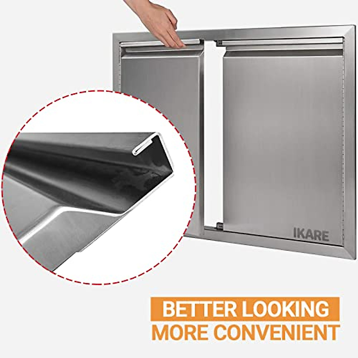 IKARE BBQ Outdoor Kitchen Doors 26 x 24 Inch, Grill Door Stainless Steel Doors, Double Door Access Door for Outdoor Kitchen Island(26 x 24 Inch)