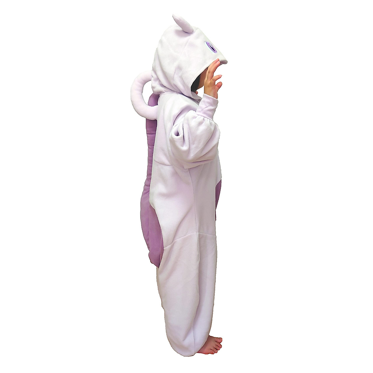 SAZAC Kigurumi - Pokemon - Mewtwo - Onesie Jumpsuit Halloween Costume -Kids Size (5-9 Year Old) Purple